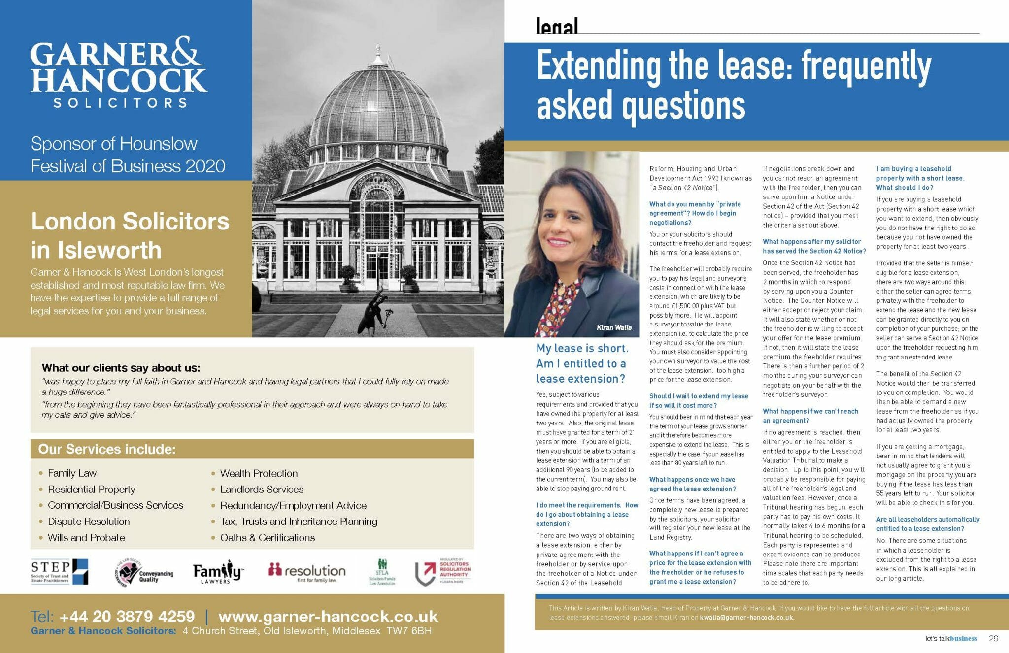 Section 42 Notice Lease Extension | Service, Frequent Questions